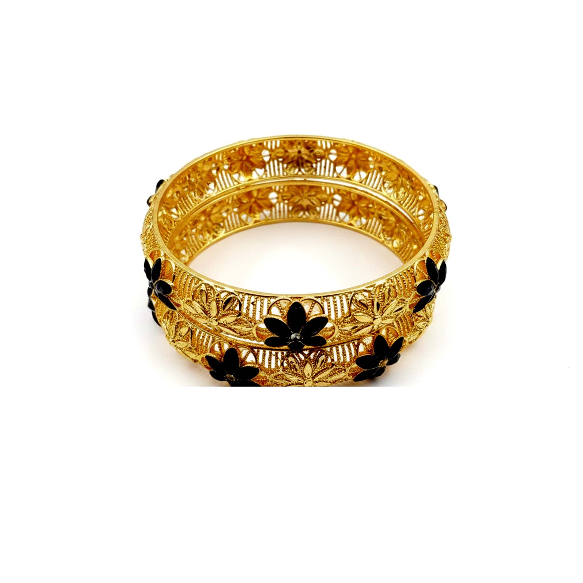 K Gold Bangles with Multicolor and Multiple Designs – LUMU